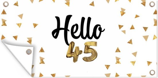 Schuttingposter Jubileum - Confetti - 45 jaar - 200x100 cm - Tuindoek ...