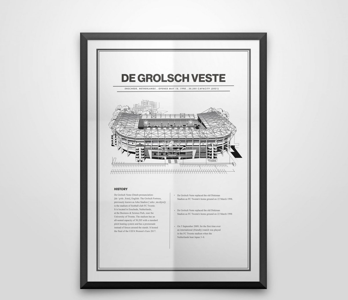 De Grolsch Veste poster | wanddecoratie FC Twente | 21 x 30 cm | bol.com