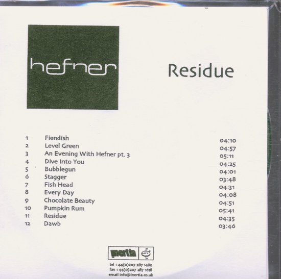Hefner - Residue (CD), Hefner | CD (album) | Muziek | bol