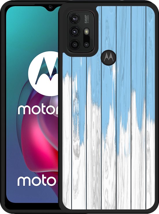 Hardcase Hoesje geschikt voor Motorola Moto G10 Dripping blue paint | bol