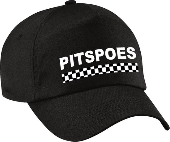 Pitspoes / finish vlag verkleed pet zwart voor dames - Pitspoes team ...