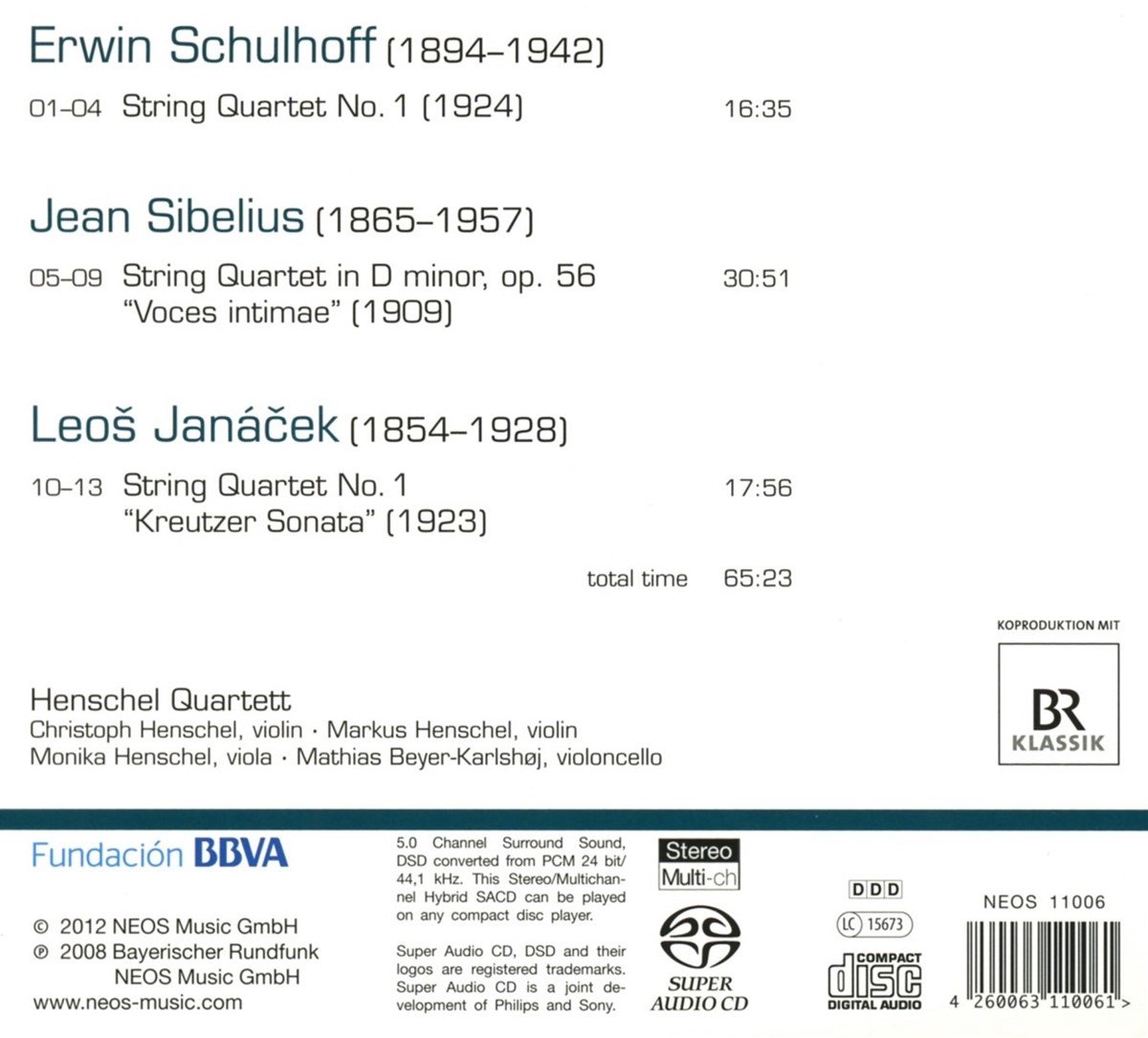 Henschel Quartett - String Quartets (CD), Jean Sibelius | Muziek | bol.
