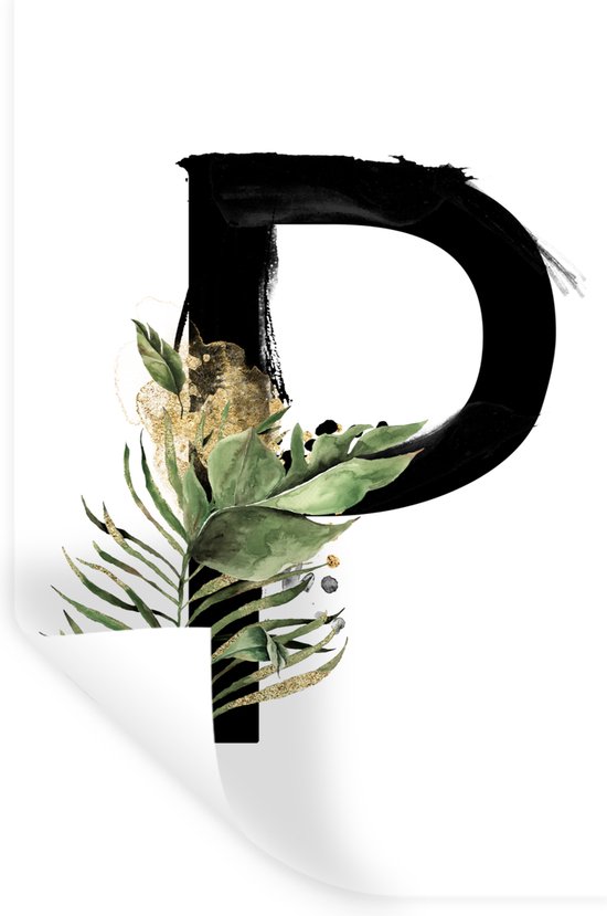 Muurstickers - Sticker Folie - Zwart - Alfabet - Letter P - 40x60 cm ...
