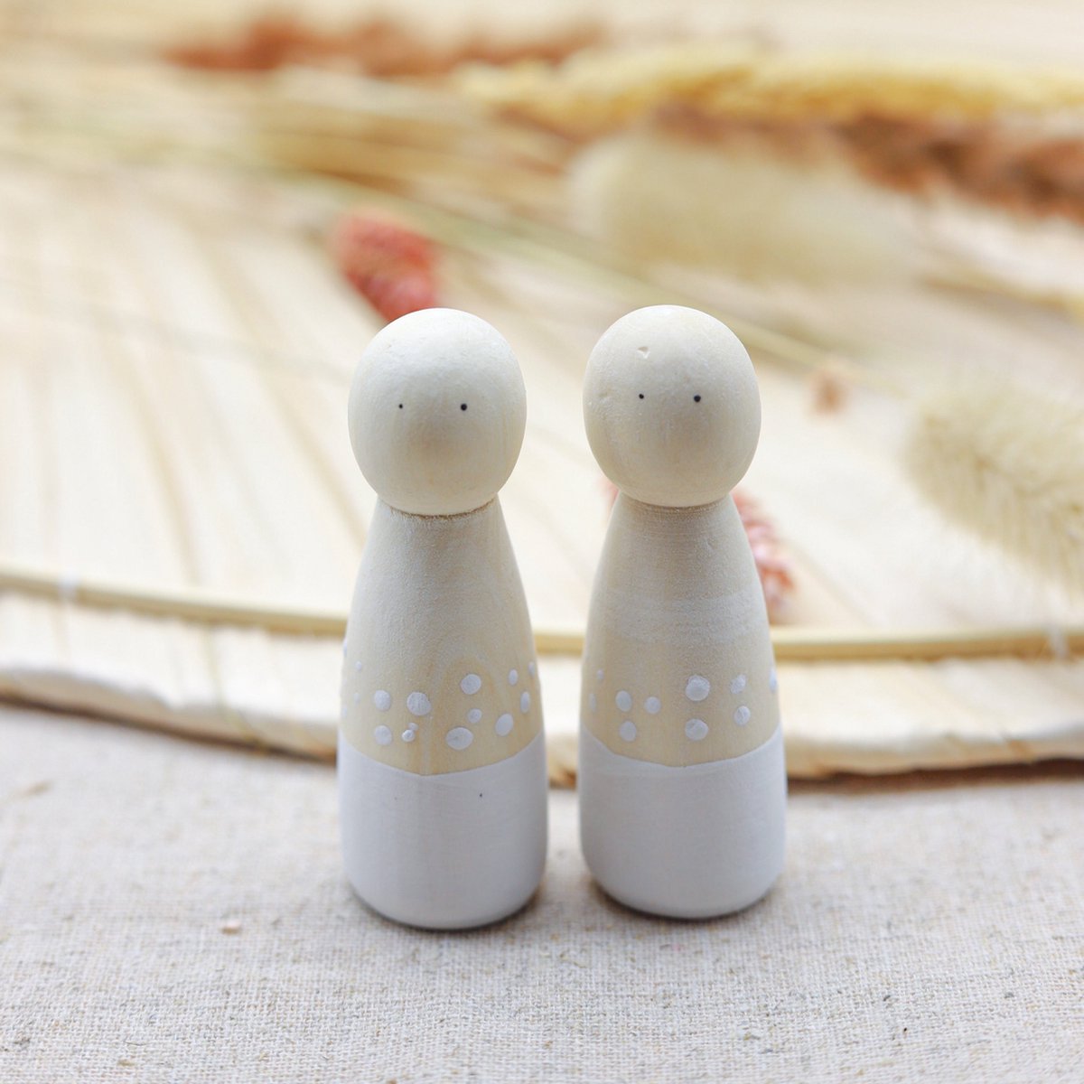 Bruidspaar - bruid & bruid - homohuwelijk - pegdolls - houten poppetjes ...