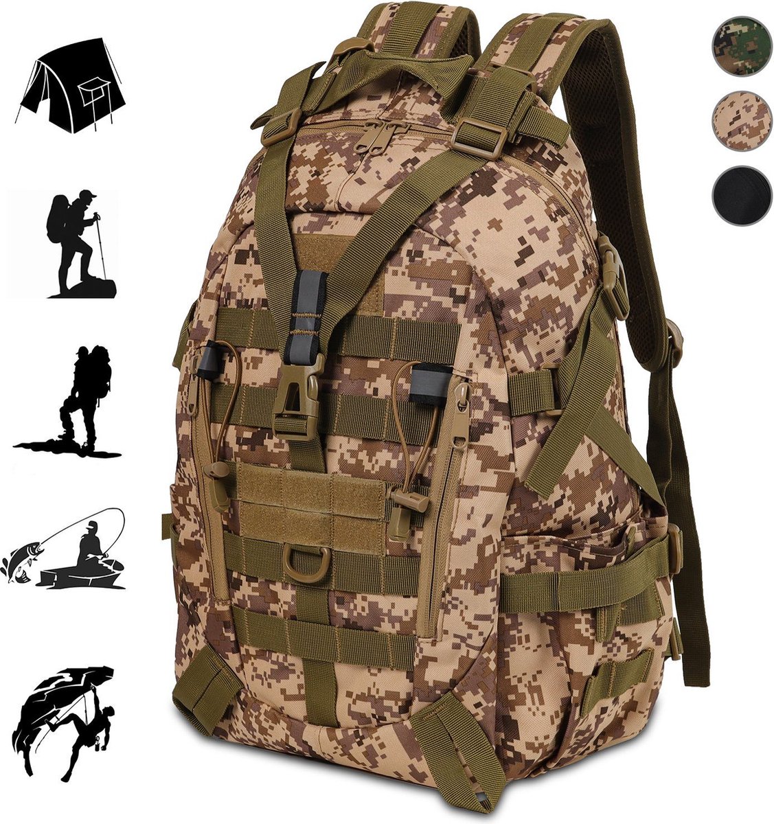 TAN.TOMI Rugzak, Militaire Rugzak Trekking Rugzak Wandelen Rugzak Mens ...