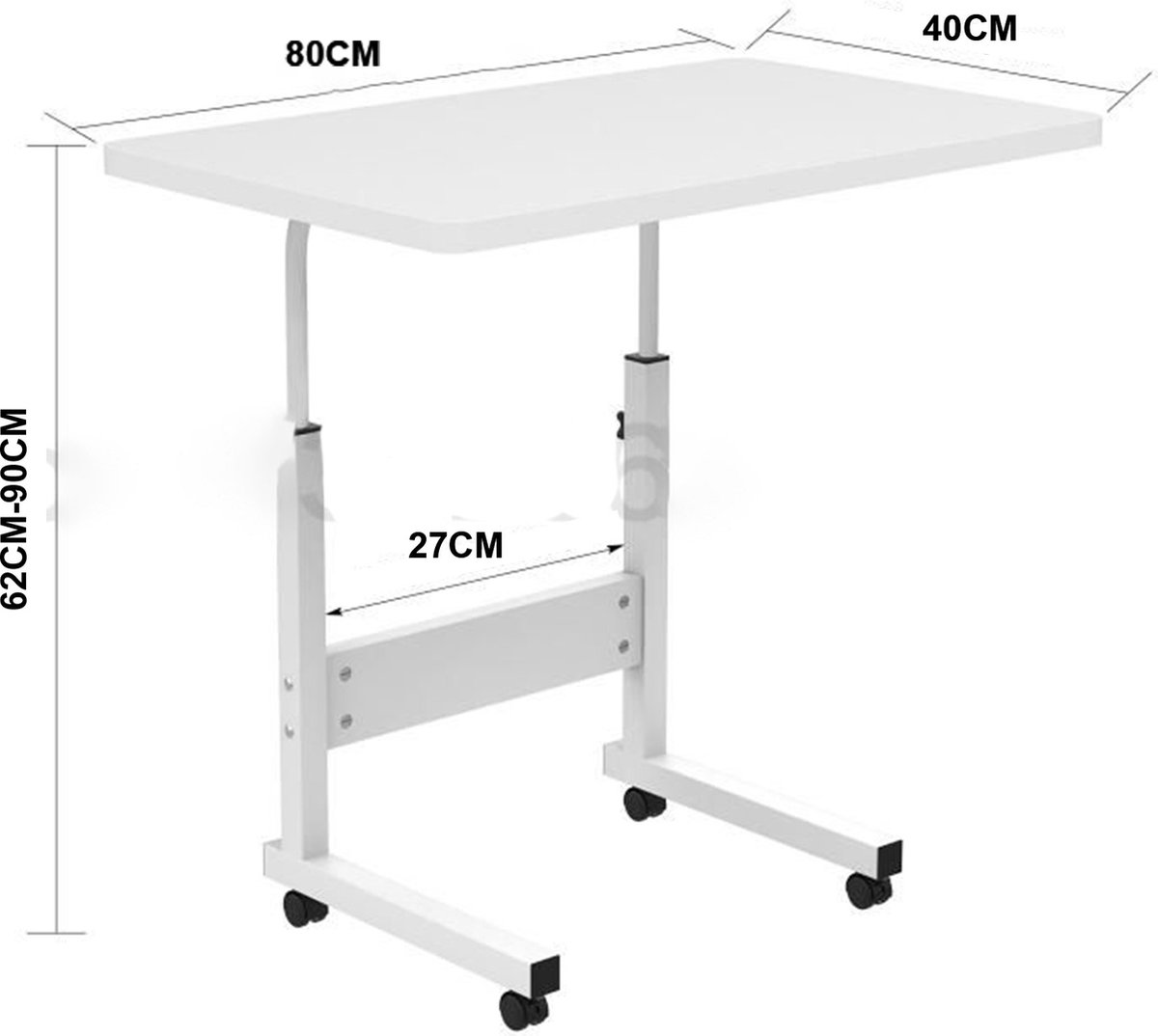 80X40Cm Laptop Bureau Verstelbare Mobiele Lift Nachtkastje Kleine Tafel ...