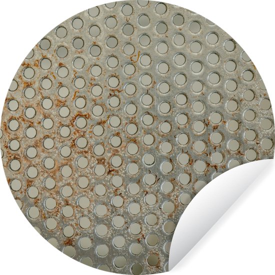 WallCircle - Muurstickers - Behangcirkel - Staal - Noppen - Roest - 100x100 cm -... | bol