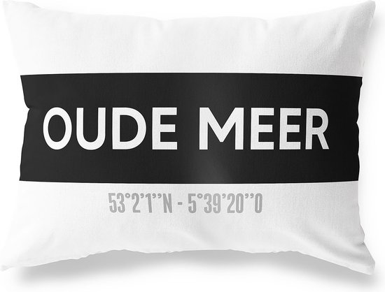Tuinkussen OUDE MEER - NOORD-HOLLAND met coördinaten - Buitenkussen - Bootkussen -... | bol