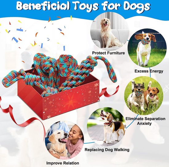 Set van 4 touw hondenspeeltjes | bol