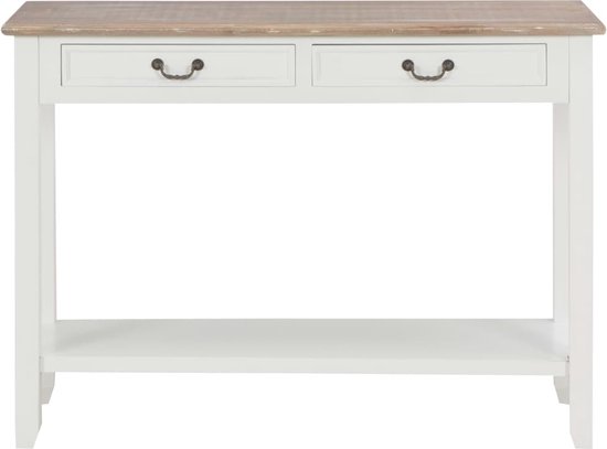 vidaXL - Wandtafel - 110x35x80 - cm - hout - wit | bol