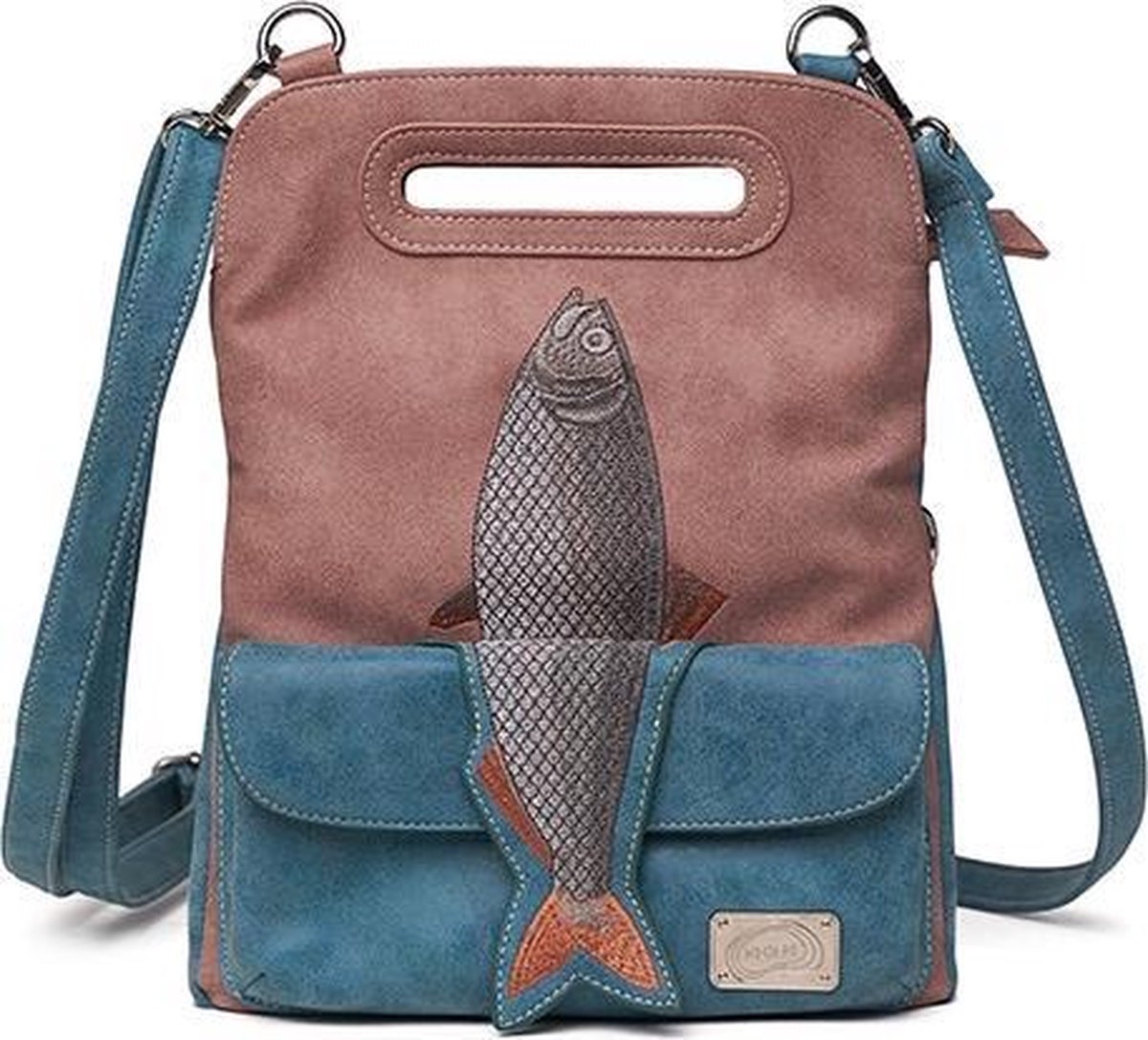 Hi-di-hi Handtas/Schoudertas/Clutch Fishy Donker Grijs | bol