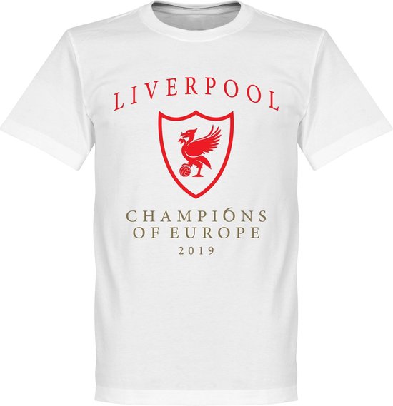 Liverpool Champions Of Europe 2019 Logo T-Shirt - Wit - S | bol.com