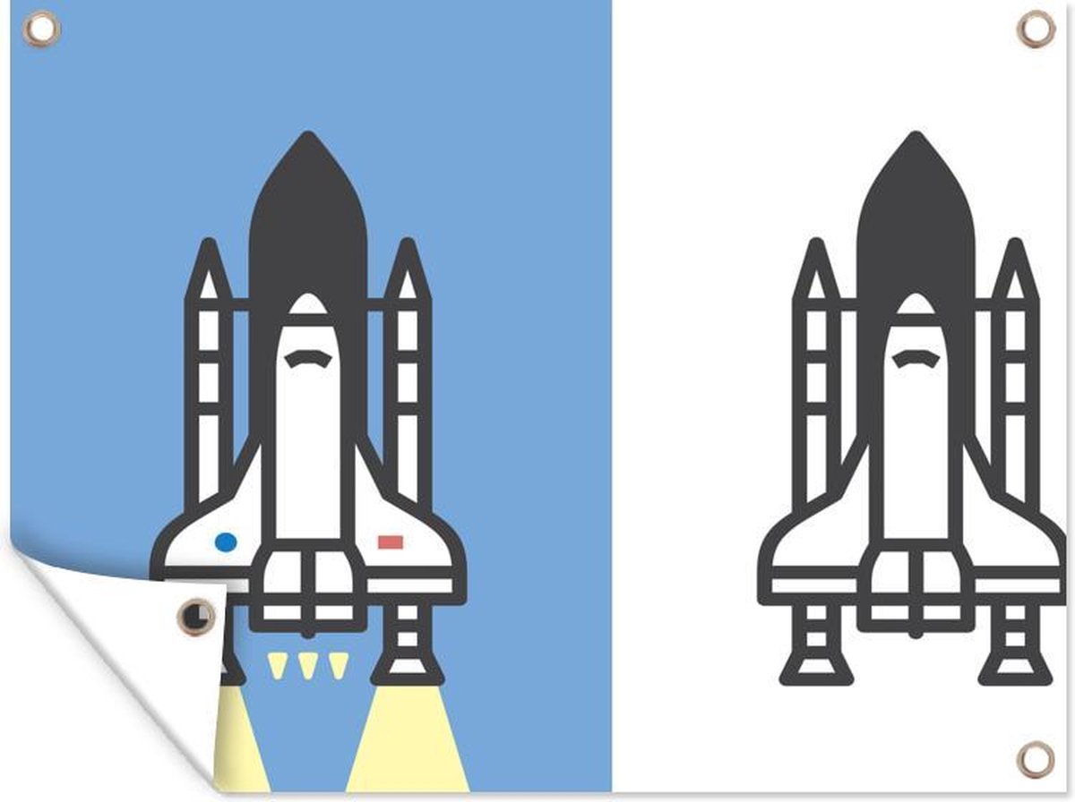 Tuin decoratie Een pictogram tekening van twee Space Shuttles - 40x30 ...