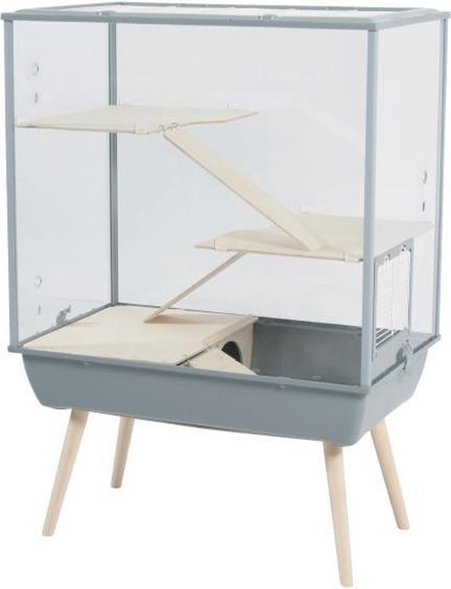 Zolux cage à rongeurs nevo royal plexiglas gris 78x48x109 cm | bol.com