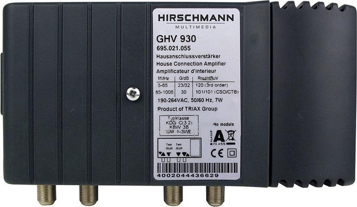 Hirschmann - Hirschmann Versterker Ghv930 - 30 Dagen Niet Goed Geld ...