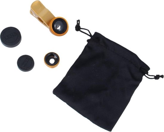 Clip Lens- 3-in-1 Fish Eye 180° Lens / Wide Lens / Macro Lens ...