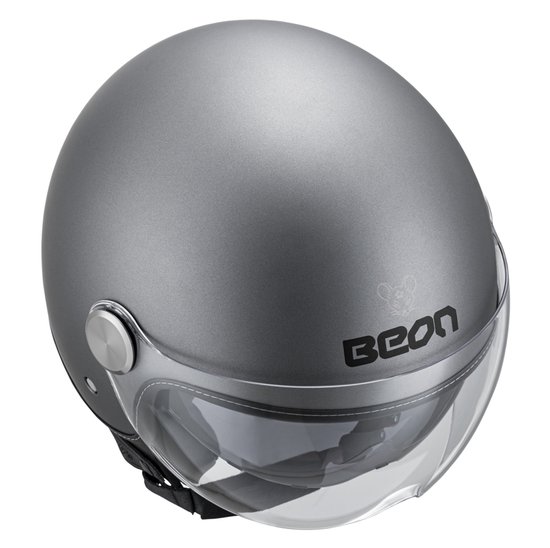BEON B120 Logo Matte/Titanium - Casque jet avec visière - Convient ...