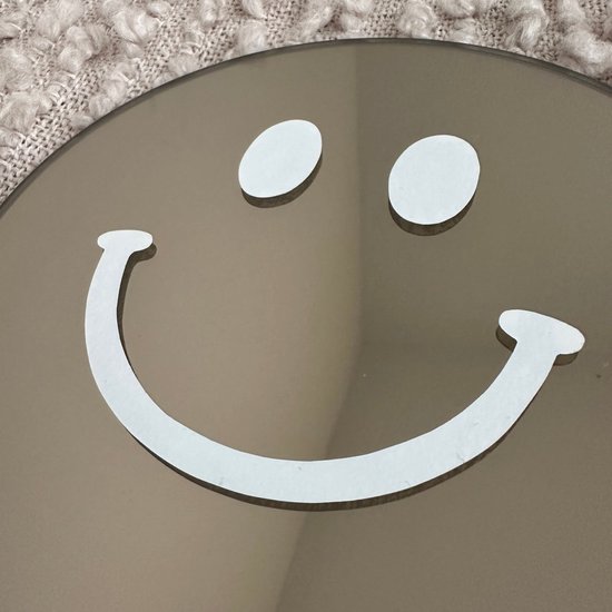White Smiley Spiegel - 20cm - Wit | bol.com