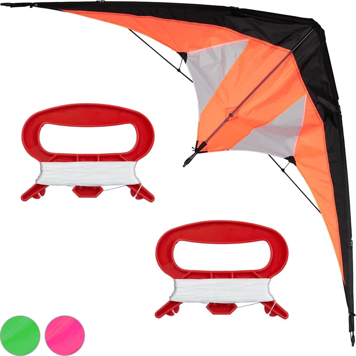 relaxdays Vlieger - kite - stuntvlieger - kindervlieger - 2 lijns ...