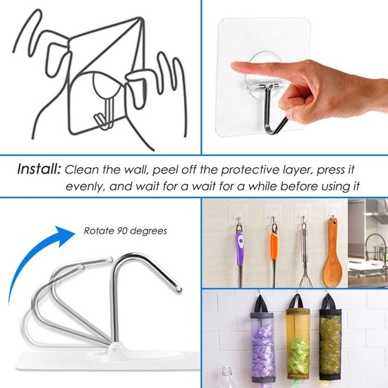 Plastic Zakhouder 4 Pack Opvouwbare Ademende Hangende Prullenbak ...