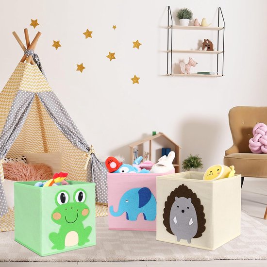 Children's Storage Box, Set of 3, Foldable Storage Box, Toy Organiser ...