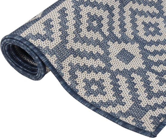 vidaXL Tuinkleed - Blauw - 80 x 150 cm - 100% PP - Vloerkleed | bol