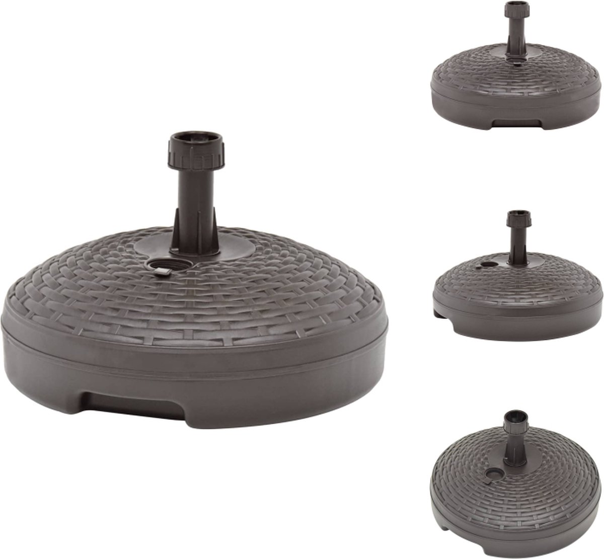 vidaXL Parasolvoet - Rattan-look - Bruin - Kunststof - 45 x 28 cm - 20L ...