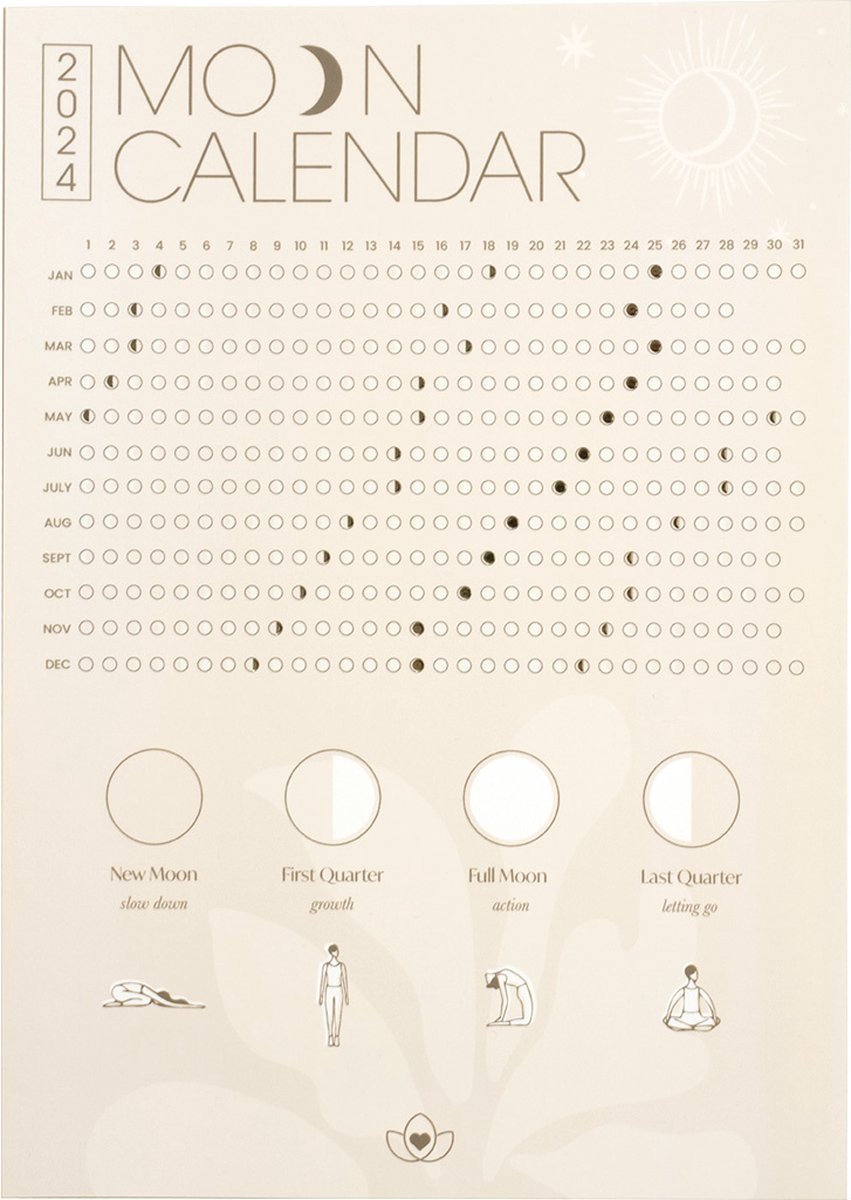 Pakket maankalender 2024 a4 en a5 | bol