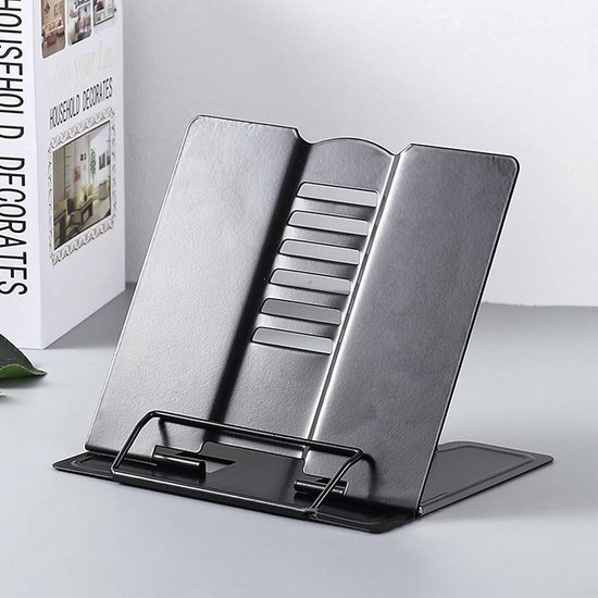 Set of 2 Book Stands, Adjustable Metal Book Holder, Portable Reading ...