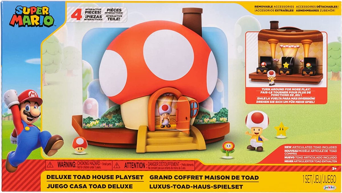 Super Mario toad huis deluxe voor figuren van 6,5 cm | bol