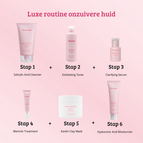 Boozyshop ® Skincare Set Luxe Routine Onzuivere Huid - Serum, Toner ...