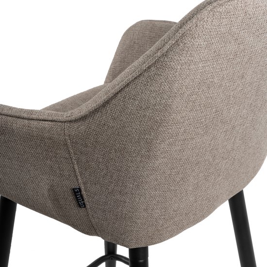 Usuals - Dora Barkruk - Stof - Beige - Zithoogte 65cm x Zitbreedte 36cm ...