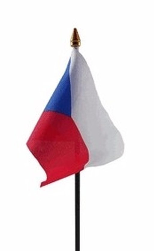 Tsjechie - 6x - mini vlaggetje van 10 x 15 cm op stokje - Landen vlag ...