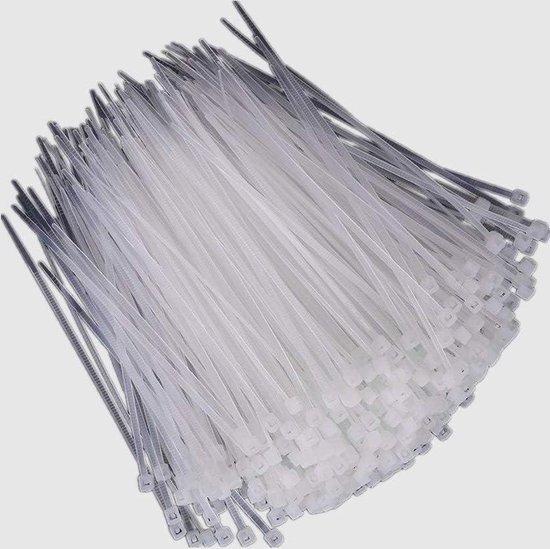 Nylon kabelbinders 1000 stuks - wit - 3 x 100/150 mm - zelfsluitend - voor elektrische... | bol