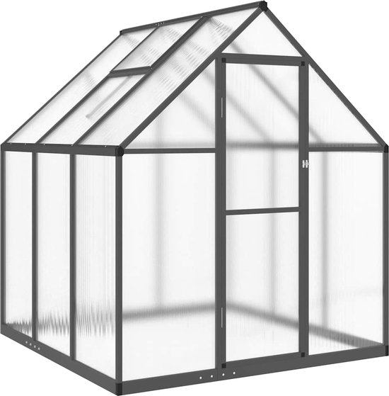 vidaXL Tuinkas 169x169x195cm - Aluminium Antraciet Tuinkast ...