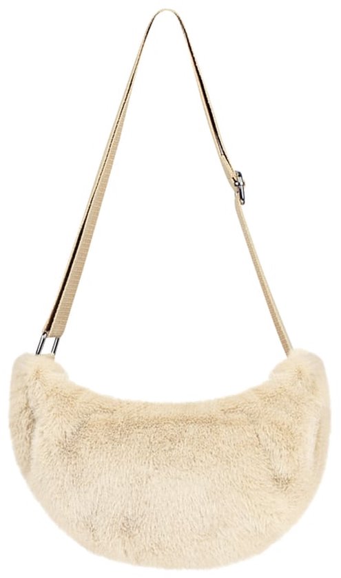 Tas - Damestas - Crossbody tas - Yehwang - Fur Faux - Beige - Fluffy ...