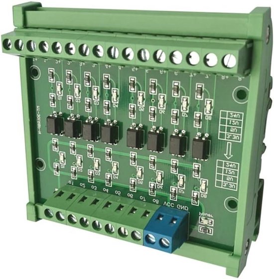 8-Channel Optocoupler Isolation Module PLC Signal Level Voltage ...