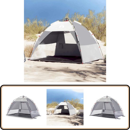 vidaXL Strandtent 2-persoons waterdicht grijs Strandtent ...