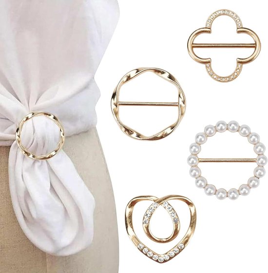 Jurken clipset van 4 elegante gespen voor T-shirts, sjaals en kleding ...
