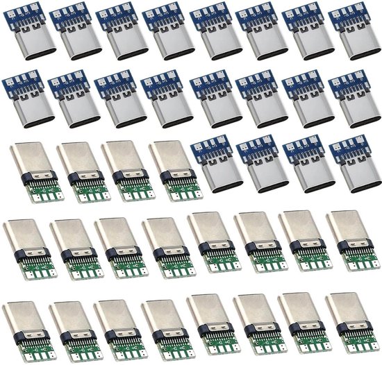 40 stuks Micro USB C-stekker- en bus SMT-type met stekkerplaat USB ...