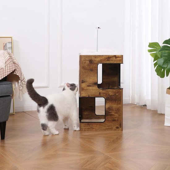 Kattenhuis met meerdere niveaus - Modern huisdierenhuis - 3 bedden ...