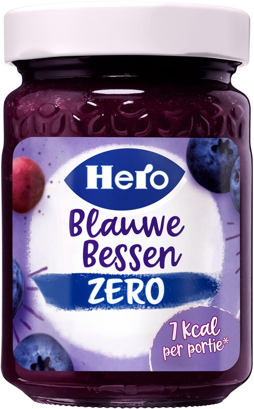 Hero Jam Zero Blauwe Bessen - Broodbeleg - Jam - 6 potten à 300g | bol