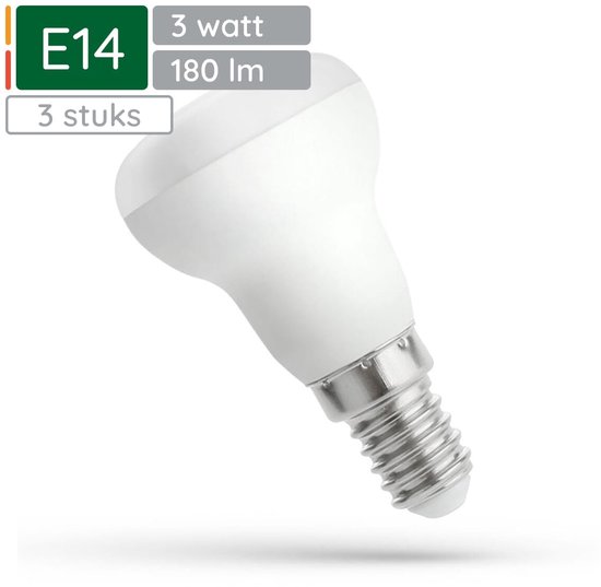 Spectrum LED Reflectorlamp E14 3W - 230V - 180 Lumen - 3000K Warm wit ...