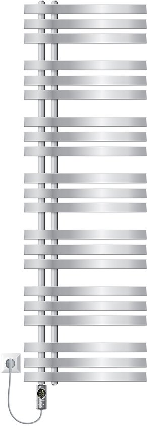 LuxeBath elektrische badkamer radiator Ijzer EN 500x1600 mm chroom met ...