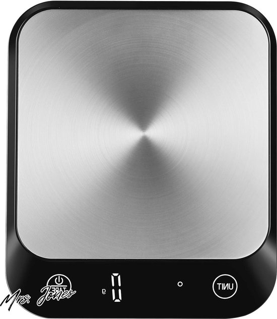 Mrs. Jones Digitale keukenweegschaal 22 lb/10 kg hoge precisie gram ons 1g/01 oz... | bol
