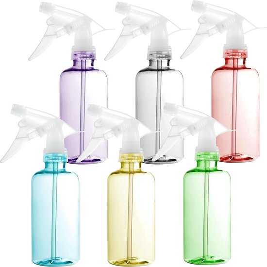 Content 6 Stuks 250ML Plastic Spray Flessen - Herbruikbare Spuitfles ...