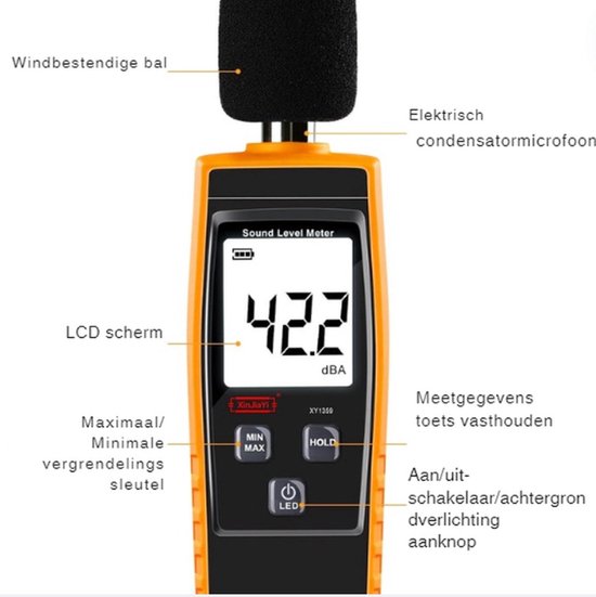 Decibelmeter - Geluidsmeter - Db Meter - Digitaal - Geluidssterkte ...