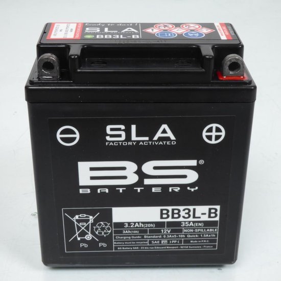 sla bs accu voor motor yamaha 125 dt tenere 1988 tot 1992 yb3l-b / 12v ...