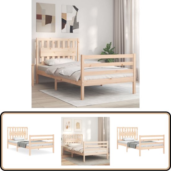 vidaXL Bedframe Hout 100x200 cm - Massief Grenen Massief Hout Bed ...