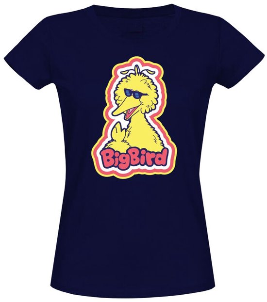 Sesame Street Bibo Big Bird T-shirt navy S Katoen - Fan merch, Film, TV ...